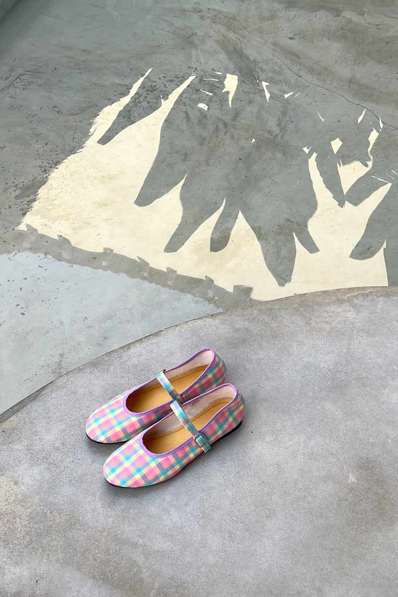 mary jane flats - lavender pink gingham – The Wax Apple